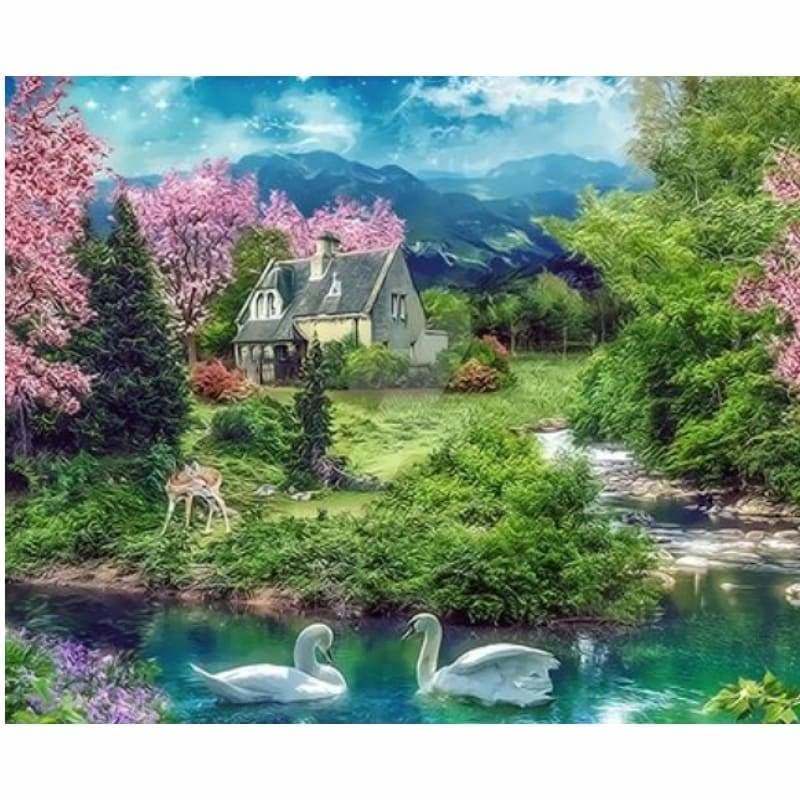 Landscape Village Paint By Numbers Kits ZXQ3369 – Paint By Numbers Kits UK